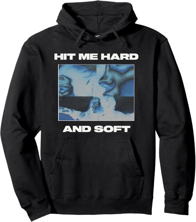 Official Billie Eilish HIT ME HARD AND SOFT Inverted Black Pullover Hoodie : Amazon.co.uk: Fashion